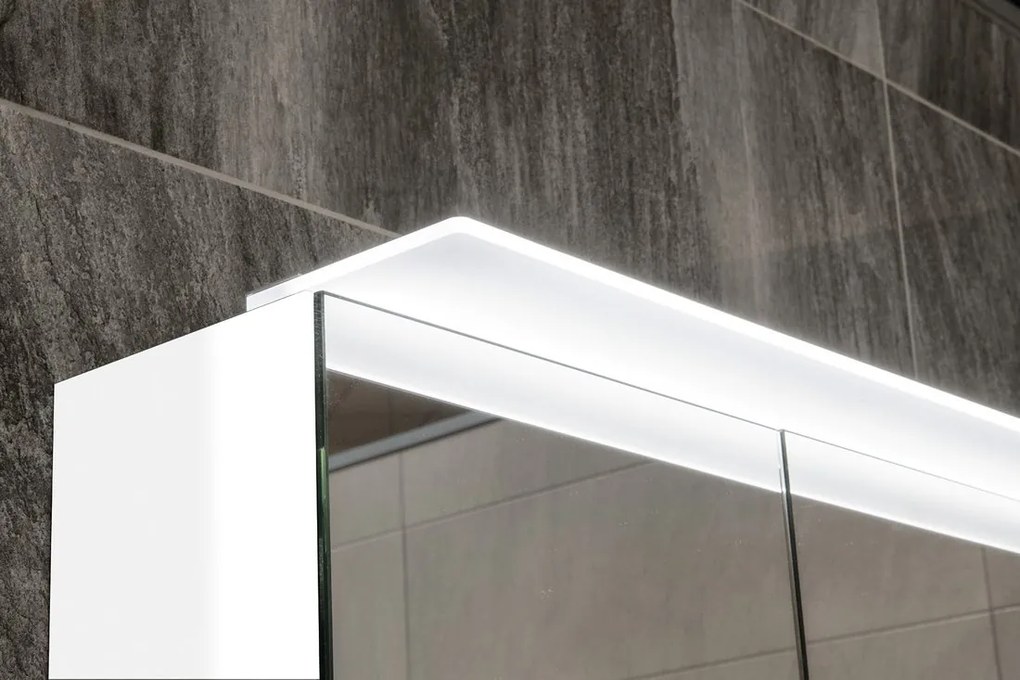 Sapho Sapho, LINEX galerka s LED osvětlením, 80x70x15cm, bílá, LX080-0030