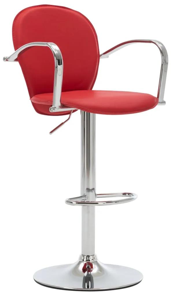 249694 vidaXL Barová stolička s područkami červená umělá kůže