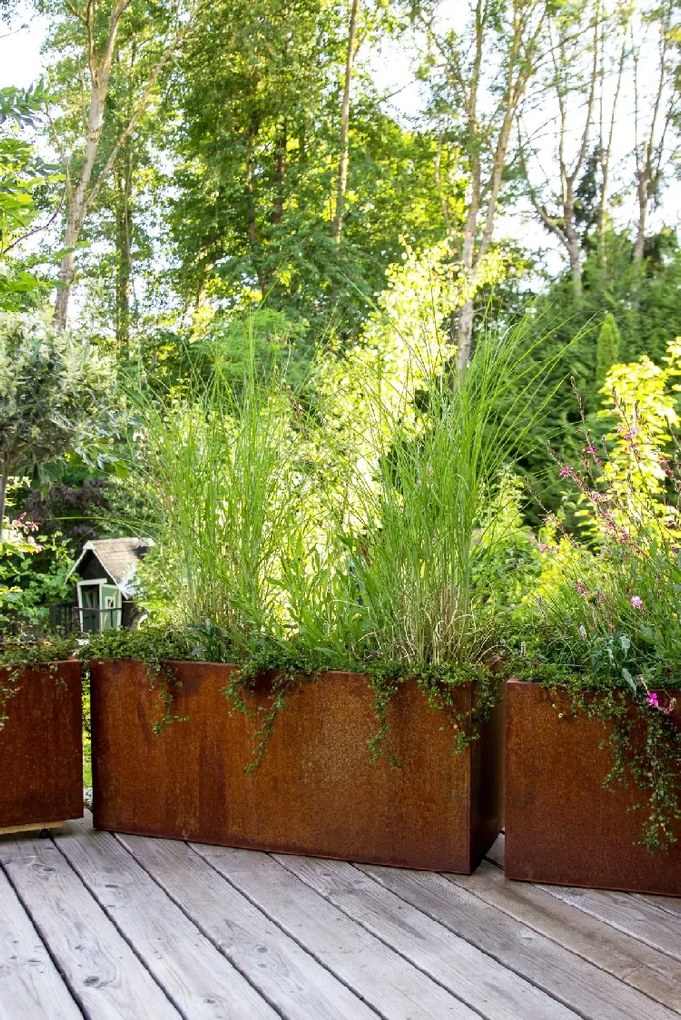 Truhlík MAXI, corten, šířka 100 cm, hnědý