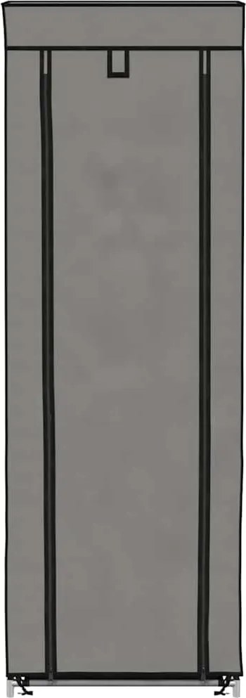Botník s potahem šedý 57 x 29 x 162 cm textil 282432