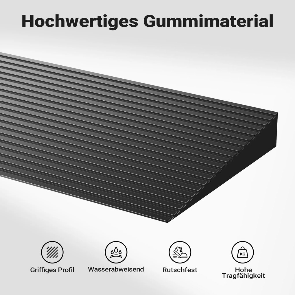 Prahová rampa Wiltec – 900 × 80 × 8 mm, černá (60925)