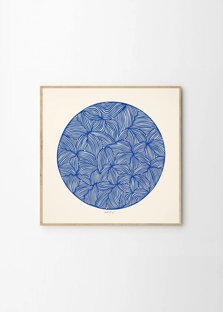 THE POSTER CLUB Autorský plakát Moon No. 02 by Little Detroit  50x50 cm, modrá barva, papír