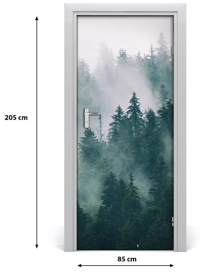 Fototapeta na dveře mlha nad lesem 85x205 cm