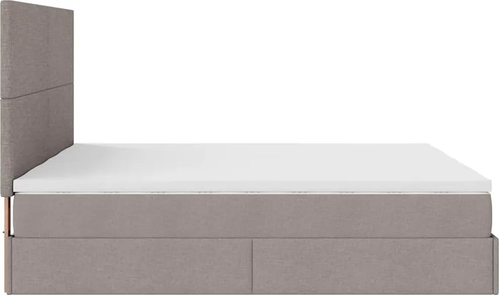 Osmanský rám postele s matracíes taupe 200x200cm textil 3313682
