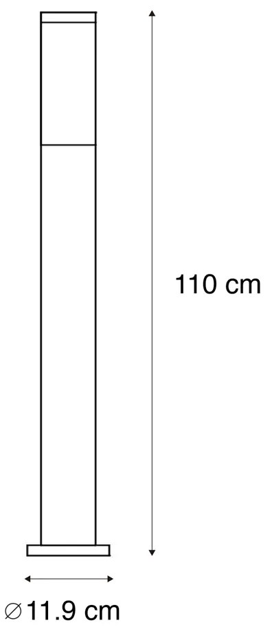 Moderní venkovní lampičkový stojan z oceli 110 cm IP44 - Rox