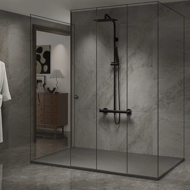 BPS-koupelny Obdélníková akrylátová sprchová vanička HYD-OSV-RIKO 90x70 šedá