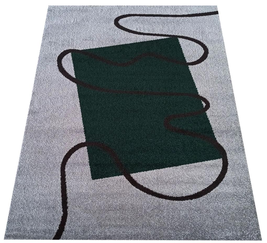 Kusový koberec moderní OTTO 08 šedý zelený Rozměr: 160x220 cm