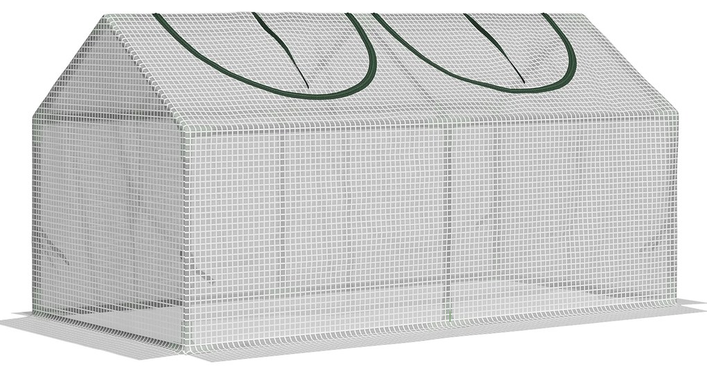 Fóliový skleník Outsunny s oknem, PE skleník, skleník na rajčata, chladicí rám, 120x60x60 cm, bílý