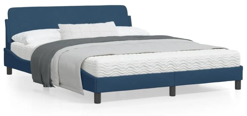 Rám postele s čelem modrý 160x200 cm textil - Default Title