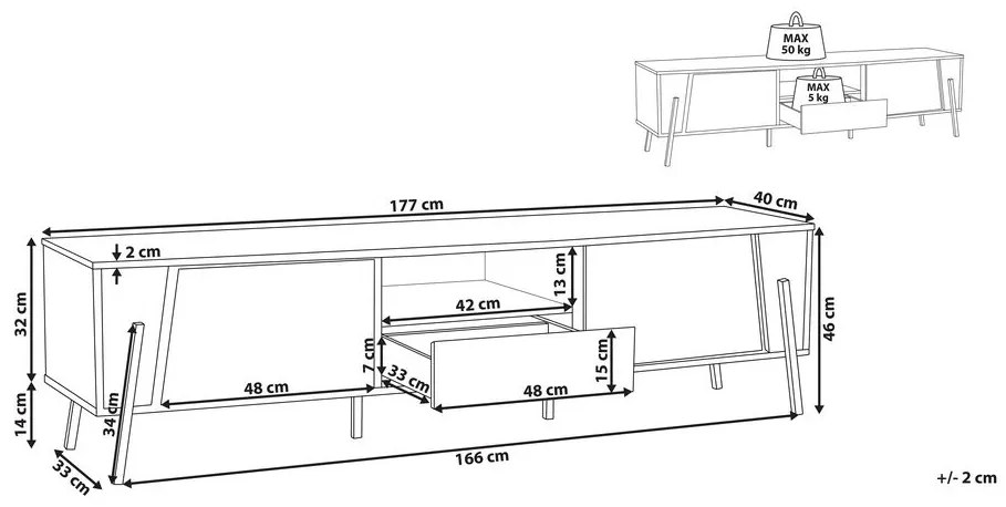 TV stolek/skříňka BIDAR (světlešedá). 1022647