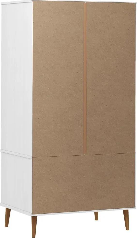 vidaXL Šatní skříň MOLDE 90 x 55 x 175 cm masivní borové dřevo [350523] Barva: Bílá