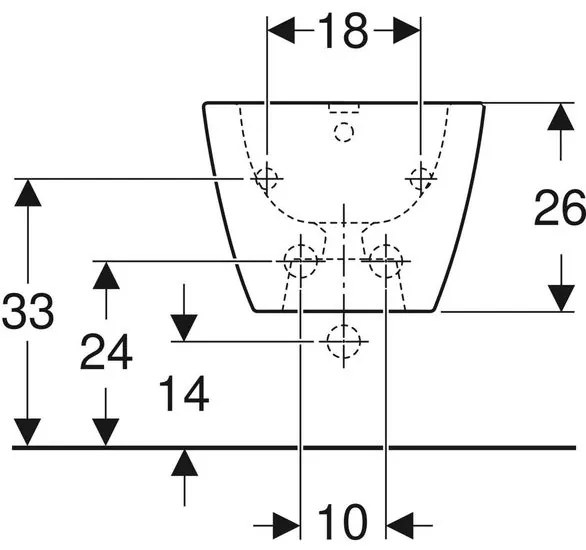 Geberit Smyle Square Závěsný bidet bílá 500.209.01.1