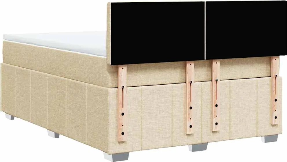 Box spring postel s matrací krémová 140x190 cm textil 3287082