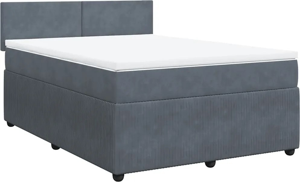 Box spring postel s matrací tmavě šedá 140x200 cm samet 3287753