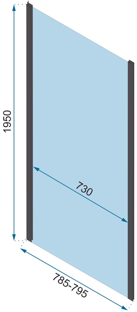 Sprchový kout MAXMAX Rea RAPID slide 100x80 cm - černý