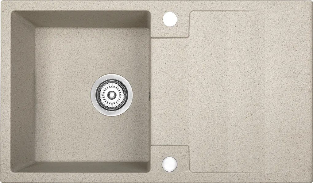 Kuchinox Rab, 1-komorový granitový dřez 760x440x160 mm, béžová, LAV-SBF_411Y