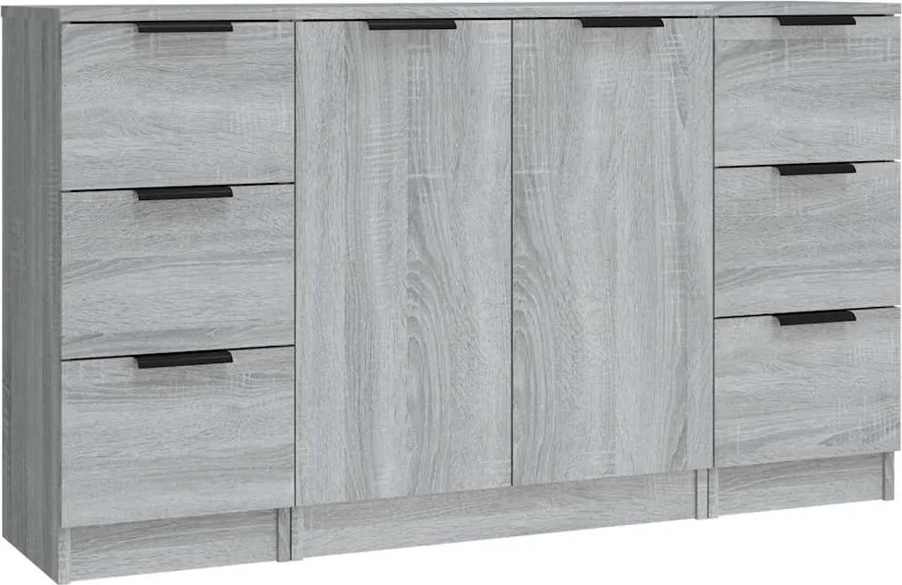 Příborníky 3 ks šedé sonoma kompozitní dřevo 3115842