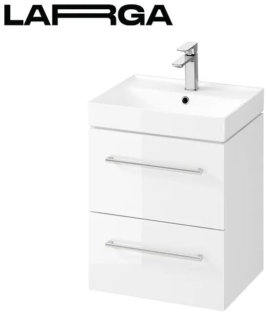 Cersanit Larga, koupelnová skříňka s umyvadlem 50x40x63 cm, bílá lesklá, S801-440