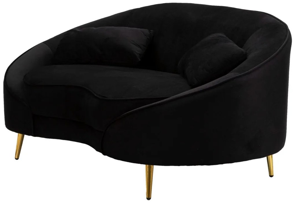 Designová pohovka Yasmeen 148 cm černá / zlatá