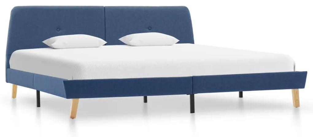 286930 vidaXL Rám postele modrý textil 180 x 200 cm