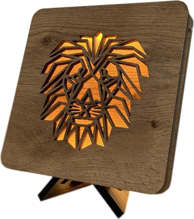 Li-Go "Hlava lva polygon" lampa 19x19 cm provedení povrchu: dub světlý