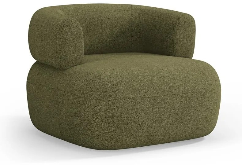 Zelené křeslo z textilie bouclé Jenny – Micadoni Home