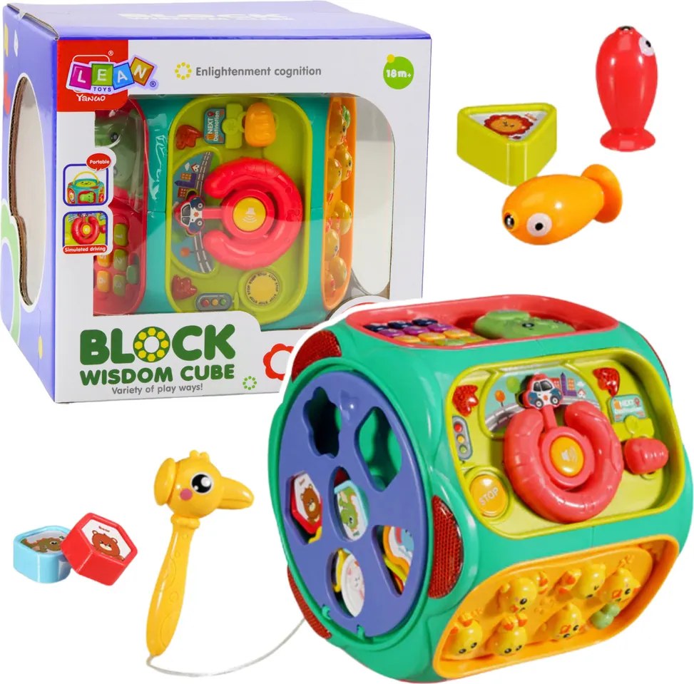 LEAN Toys Vzdělávací interaktivní kostka multifunkční 8v1