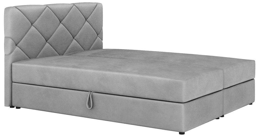 Kontinentální postel 160x200 cm Karum (světle šedá) (s roštem a matrací) (šedá). 1007785
