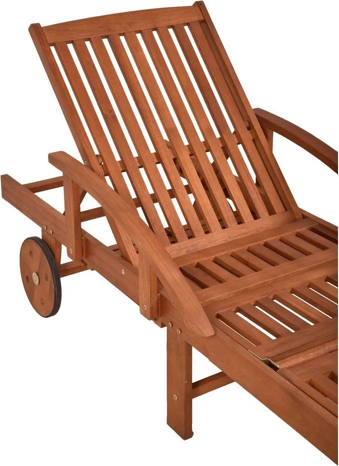 Hnědé dřevěné zahradní lehátko Beverly Hills – Garden Pleasure