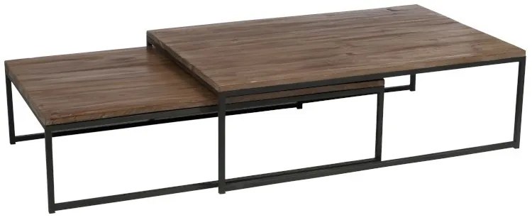 Set 2 konferenčních stolků s kovovou kontrukcí Industrial - 120*80*38cm