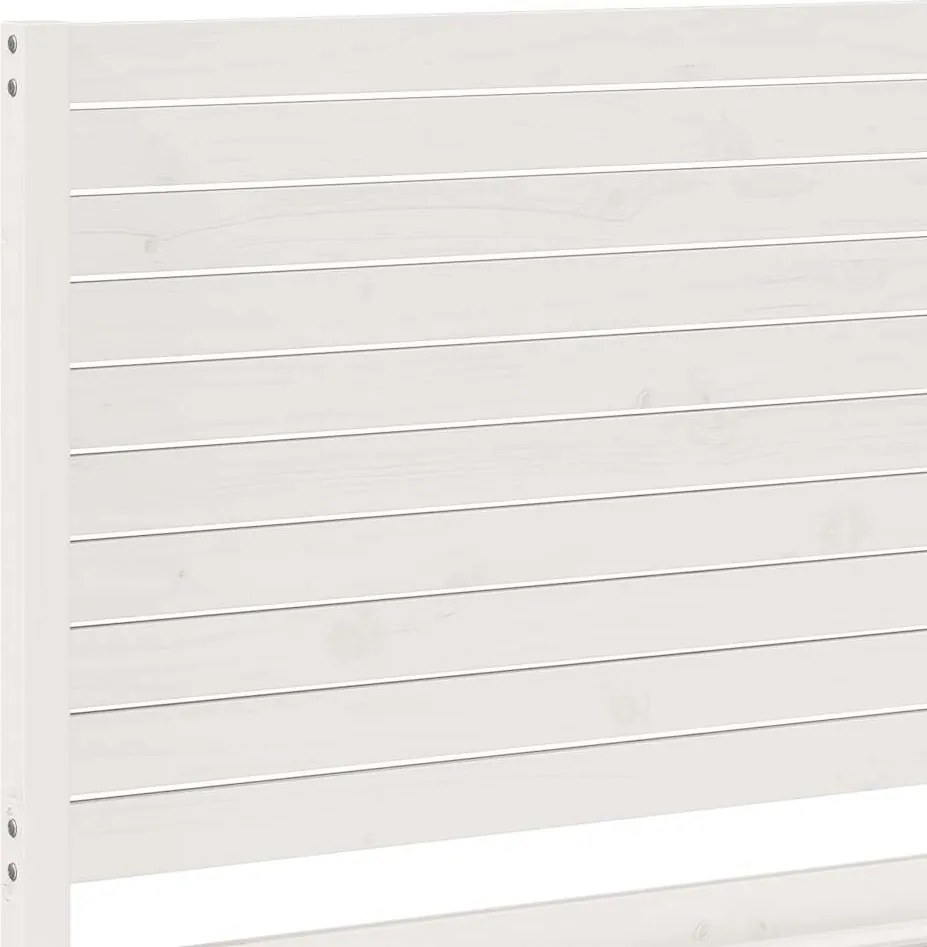 Prodloužený rám postele bez matrace bílý 140 x 220 cm masiv 3309314