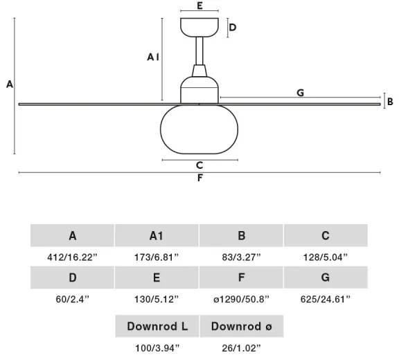 FARO 34301-11L - Str. ventilátor PALMA 1xE27/15W/230V hnědá pr. 129 cm IP44 + DO