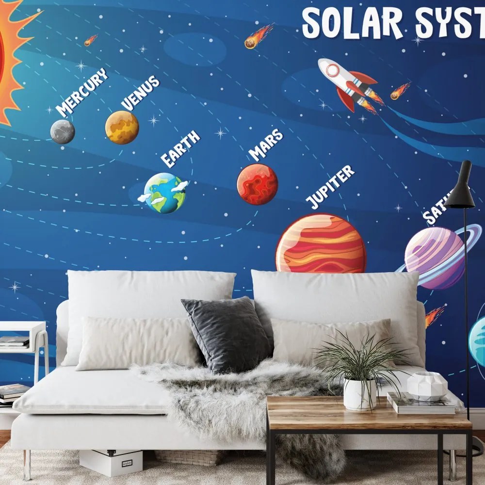Fototapeta Infografika O Sluneční Soustavě Samolepící tapety 180x120