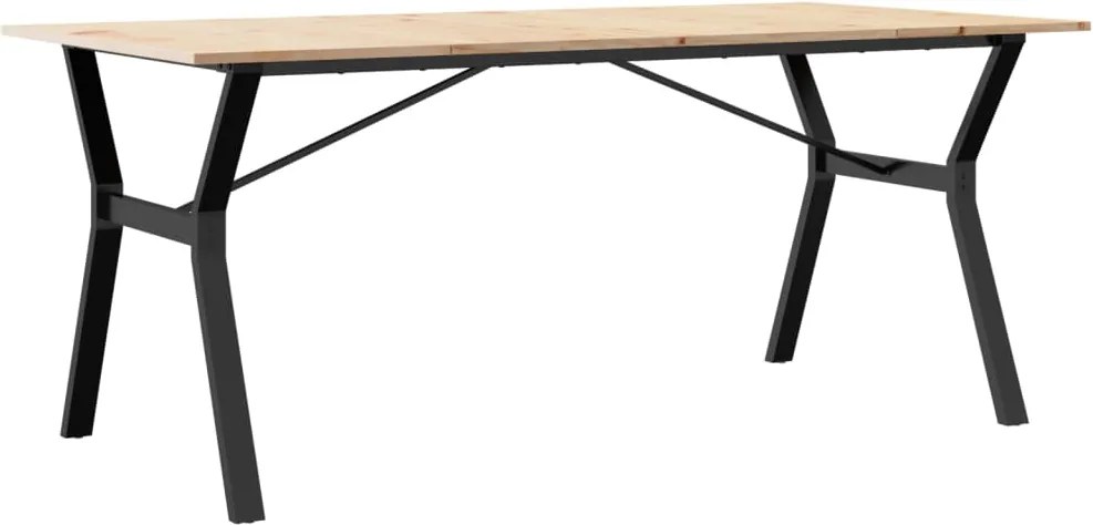 Jídelní stůl s Y rámem 180 x 90 x 75 cm borové dřevo a ocel 3282722