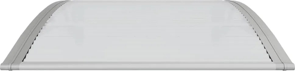 Stříška na dveře šedá a průhledná 100 x 75 cm polykarbonát 153589