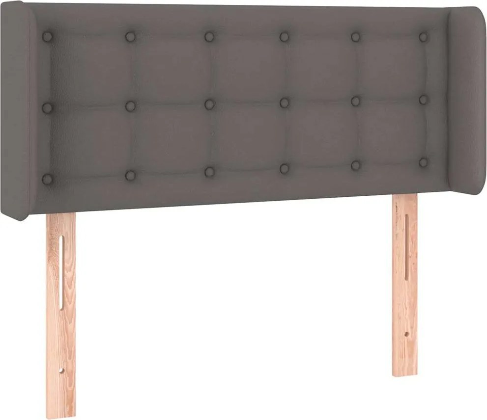 Čelo postele typu ušák šedá 93x16x78/88 cm umělá kůže 3118850