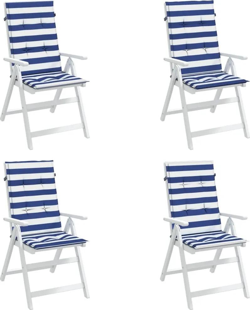 vidaXL Podušky na židli vysoké opěradlo 4 ks 120x50x3 cm textil [361254] Barva: Vícebarevný