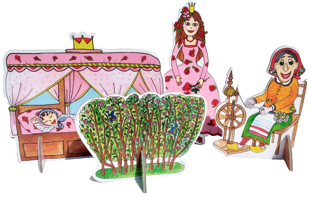 MARIONETINO Loutky pro děti - ŠÍPKOVÁ RŮŽENKA - 4 ks