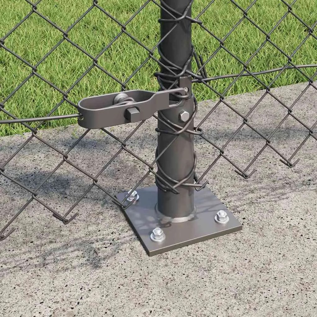Zábradlí s betonovým základem 10 x 1,2 m Ocel potažená PVC Šedá 3351258