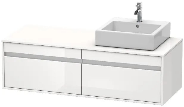Duravit Ketho - Umyvadlová skříňka 43x140x55 cm, pravá, 2 zásuvky, lesklá bílá KT6697R2222