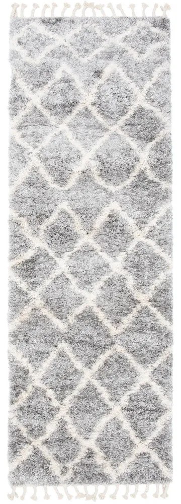Kusový koberec shaggy Axaya šedý atyp 80x250cm