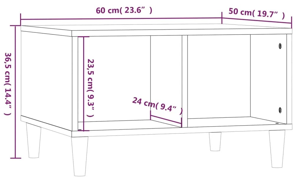 Konferenční stolek betonově šedý 60x50x36,5 cm kompozitní dřevo - Default Title