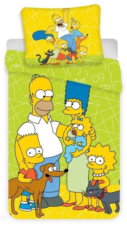 JERRY FABRICS Povlečení Simpsons green 02 Bavlna, 140/200, 70/90 cm