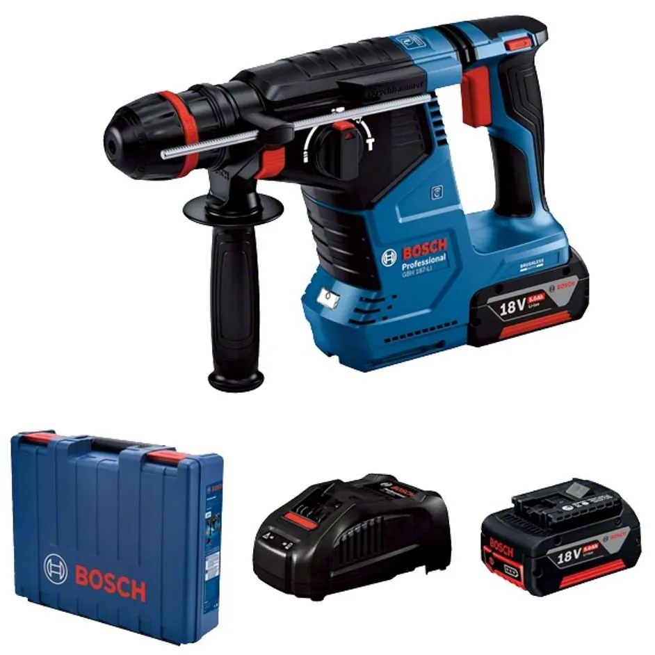 Bosch - 18V AKU vrtací kladivo, 2x aku 5,0 Ah, nabíječka 0611923121