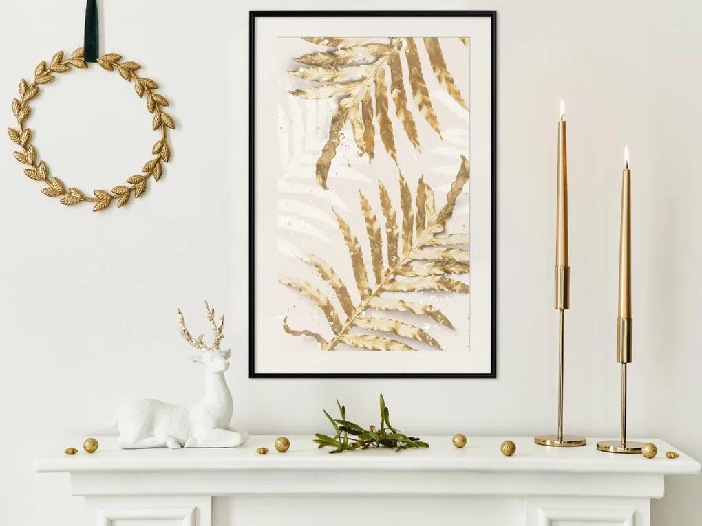 Plakát Elegantní rostliny se zlatými listy a slavnostním motivem