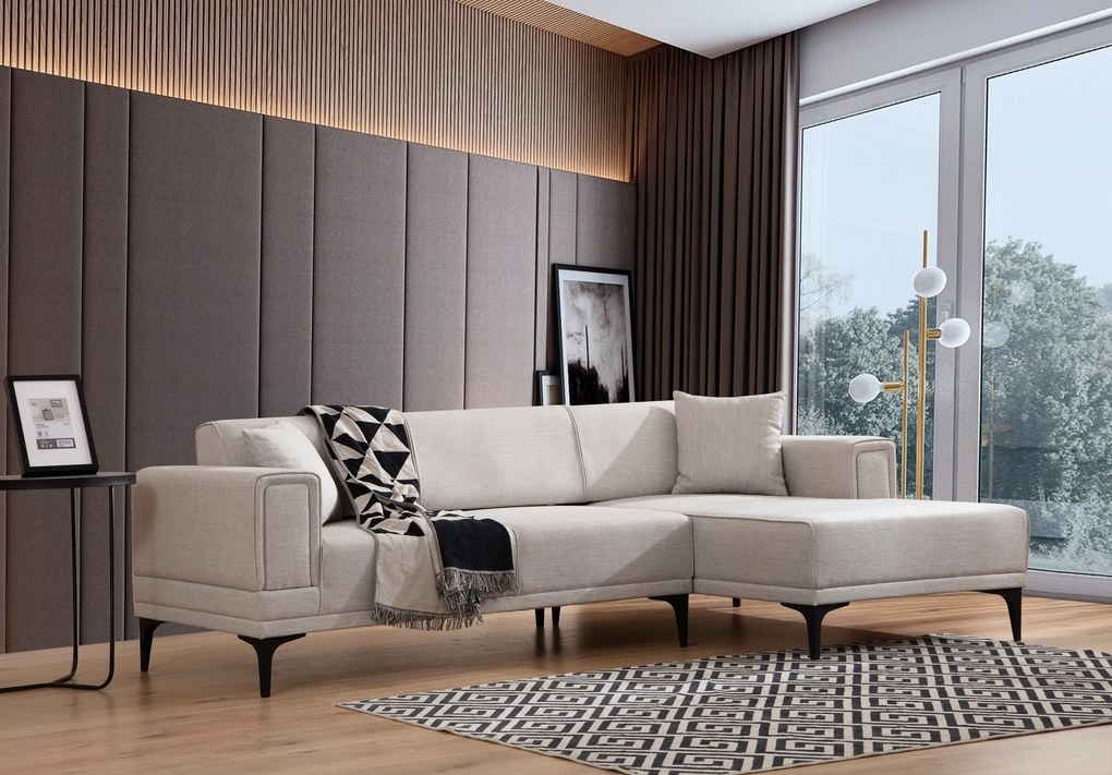 Hanah Home Rohová pohovka HORIZON krémová pravá