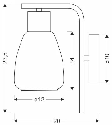 Nástěnná lampa MOLDO 1xE27/40W/230V černá/čirá