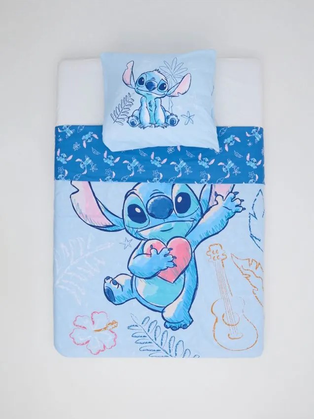 Sinsay - Oboustranná dětská povlečení sada Stitch - modrá