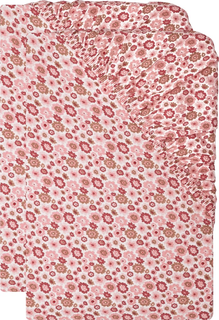 Livarno® Sada žerzejových napínacích prostěradel, 90–100 x 200 cm, 2dílná, květiny