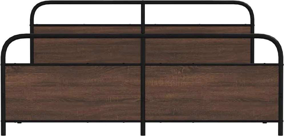 Kovový rám postele bez matrace hnědý dub 180 x 200 cm 3318665